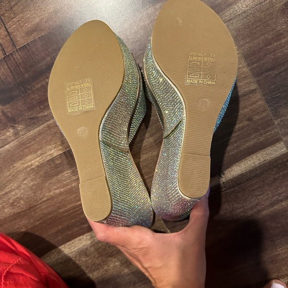 AKIRA | Shoes | Sparkle Wedge Crystal Node And Silver Sexy Azalea Wang ...